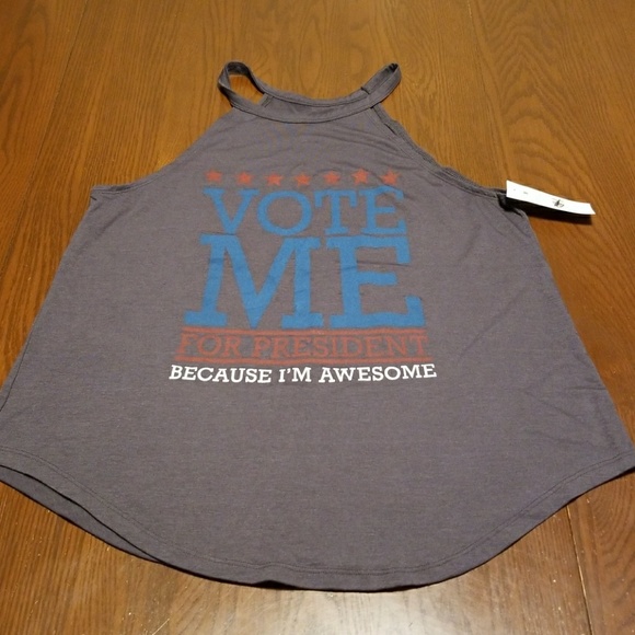 L.O.L. Vintage | Tops | Vote For Me For President Am Gray Tank B134118 ...